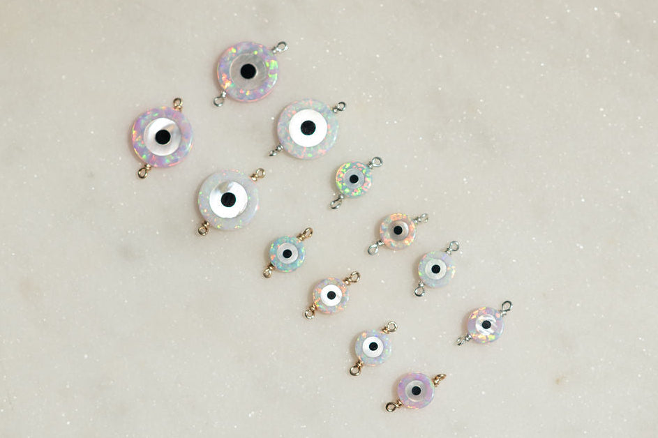 NEW Opal Evil Eye Connectors – Goldie Links Supplies